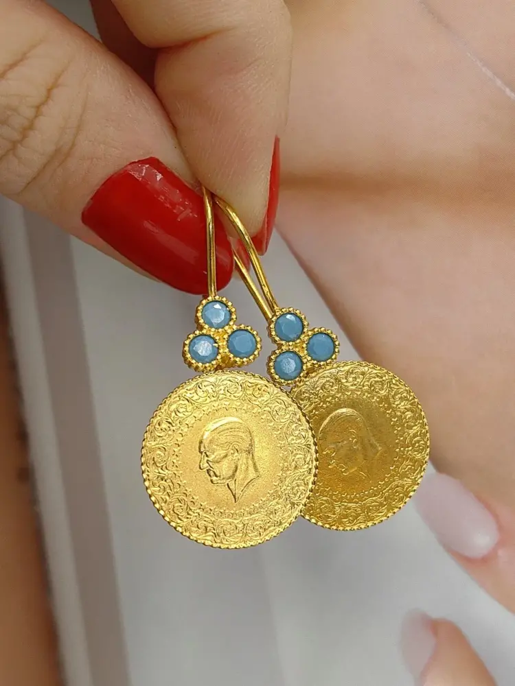 LİRA ALTIN KÜPE LİRA KÜPE nasip kuyumcu