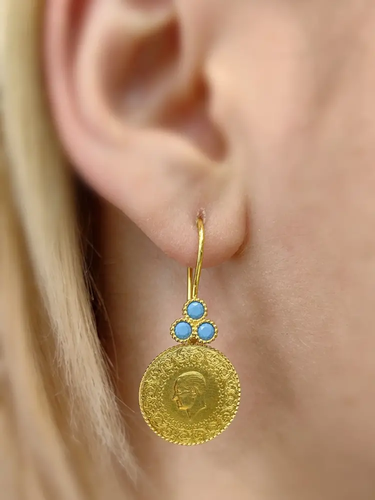 LİRA ALTIN KÜPE LİRA KÜPE nasip kuyumcu