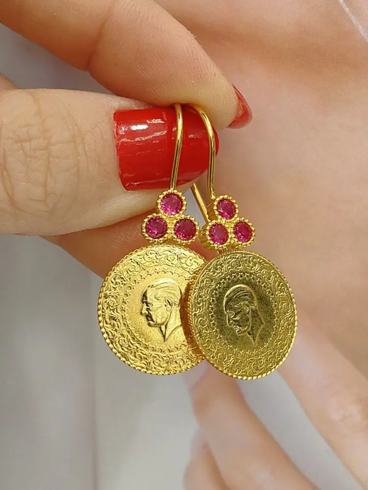 LİRA ALTIN KÜPE LİRA KÜPE nasip kuyumcu