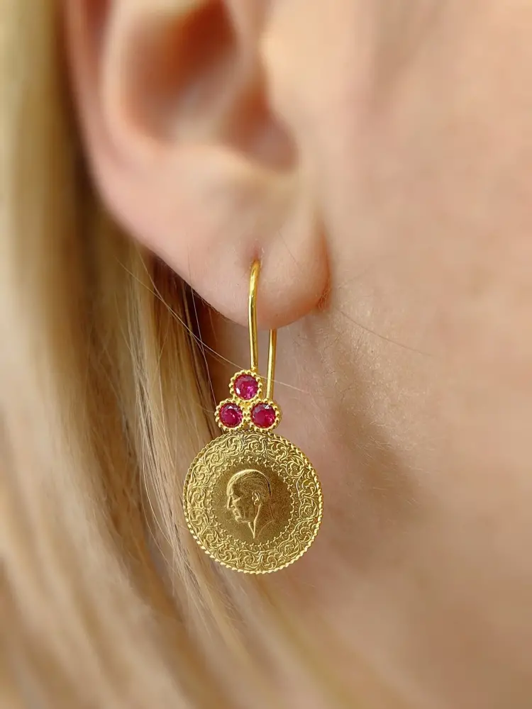 LİRA ALTIN KÜPE LİRA KÜPE nasip kuyumcu